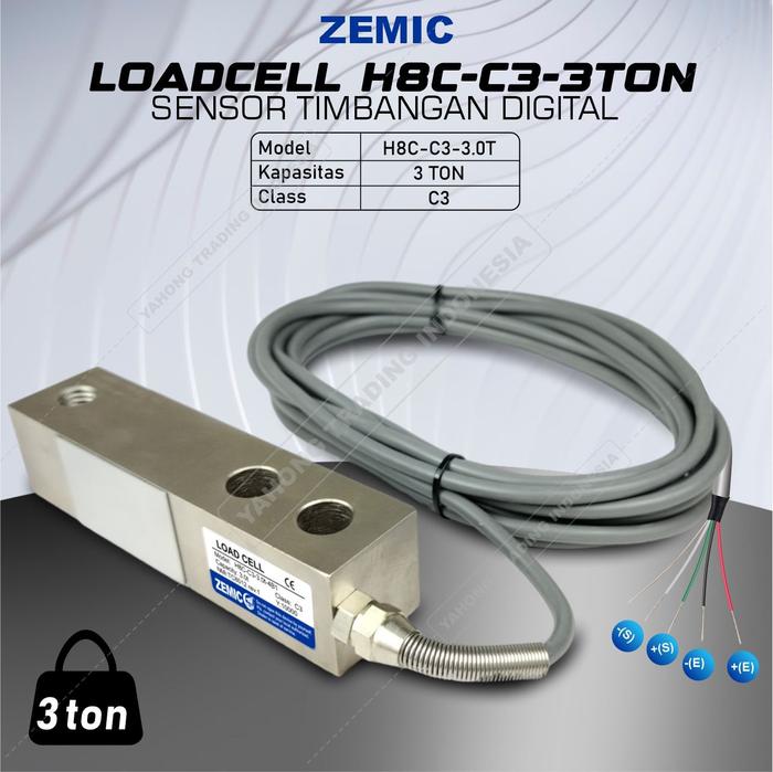 Jual Load Cell Timbangan Digital 3TON Loadcell Zemic H8C 3 TON ...