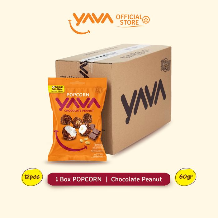 Promo YAVA Carton Pack Popcorn Chocolate Peanut ( 12 x 60g ) - Jakarta ...