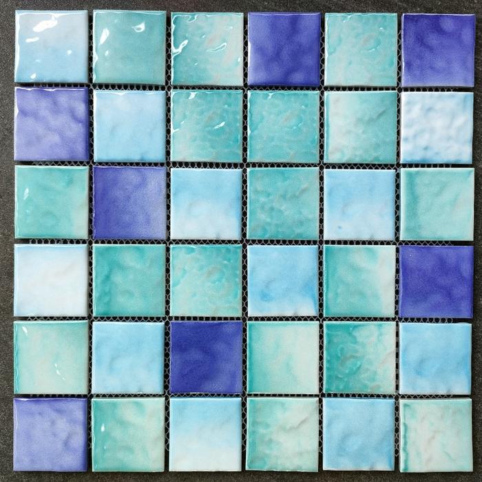 Jual Mosaic Singres Type Teal Square - Keramik Glossy Texture Ukuran ...