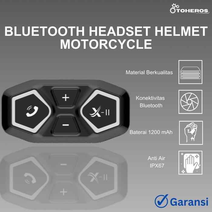 Jual Intercom Headset Helm Touring Bluetooth LED FM Radio IPX6 1000mAh ...