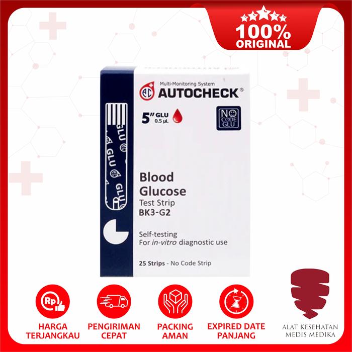 Promo Autocheck Gula Darah Test Strip Cek Blood Glucose Refill Isi 25 ...