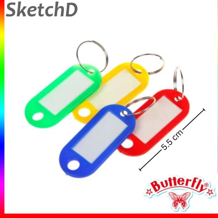 Promo Gantungan kunci warna Butterfly Key Ring kecil 5 pcs 5.5 cm ...