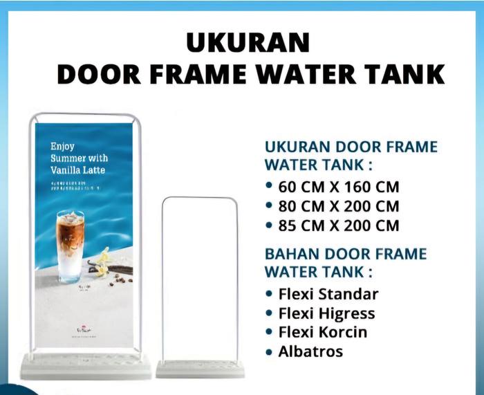Promo TRIPOD BANNER WATER TANK DOOR FRAME STAND Besi 1 sisi uk 80x180 ...