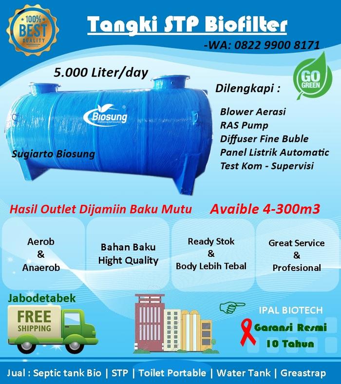 Jual septic tank biosung, tangki IPAL biotech, tangki biofilter, 5 m3 ...