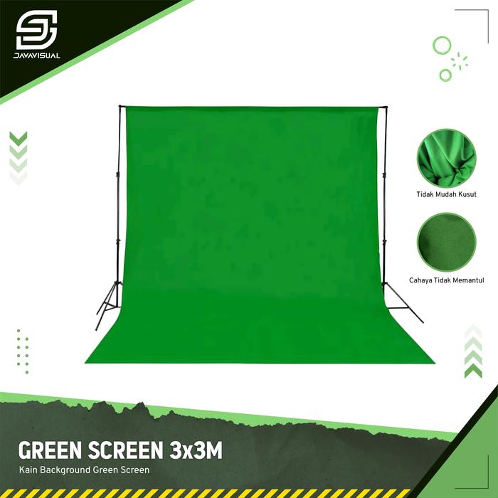 Jual KAIN GREEN SCREEN 3X3M BACKGROUND STUDIO VIDEO FOTOGRAFI - Kota ...