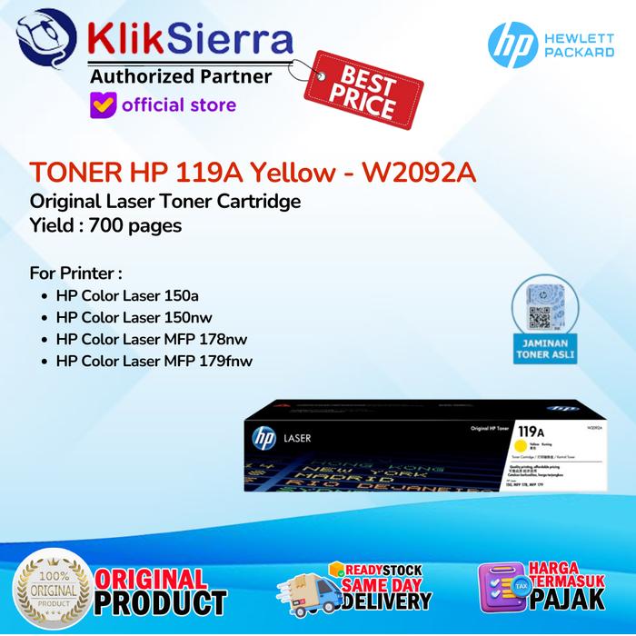 Jual HP 119A Toner Cartridge Original - HP119A Black W2090A / Cyan ...