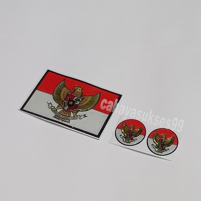 Jual Sticker Timbul Bendera Merah Putih Garuda Emblem Motor Resin Tebal ...