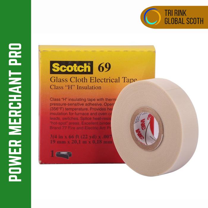 Jual 3M Scotch 69 Glass Cloth Electrical Tapes - 3/4 in x 20,1 Meter ...