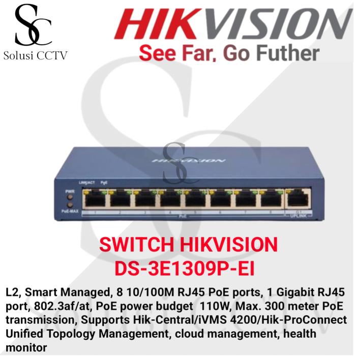Jual POE SWITCH HIKVISION 8 PORT DS-3E1309P-EI SMART MANAGED POE SWITCH - Jakarta Barat ...