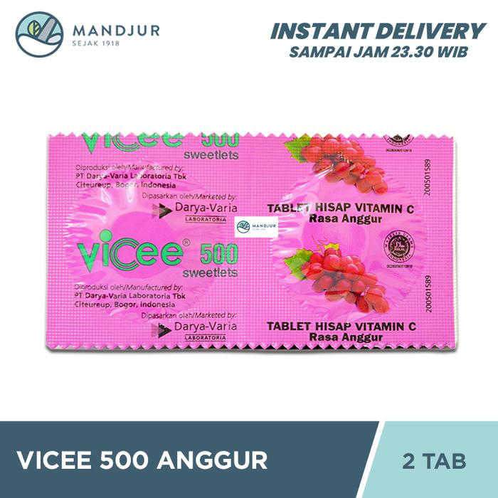Jual Vicee 500 Mg Anggur 2 Tablet - Tablet Hisap Vitamin C 500 Mg ...