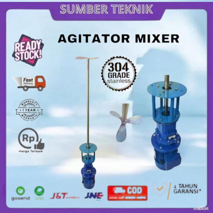 Jual Mixer Agitator Kimia SS304 1,1Kw 1,5Hp 3Phase 4P With Gearbox ...