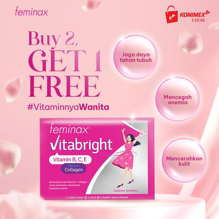 Jual Feminax VitaBright Kaplet Salut Selaput (3 Strip @4 Kaplet ...