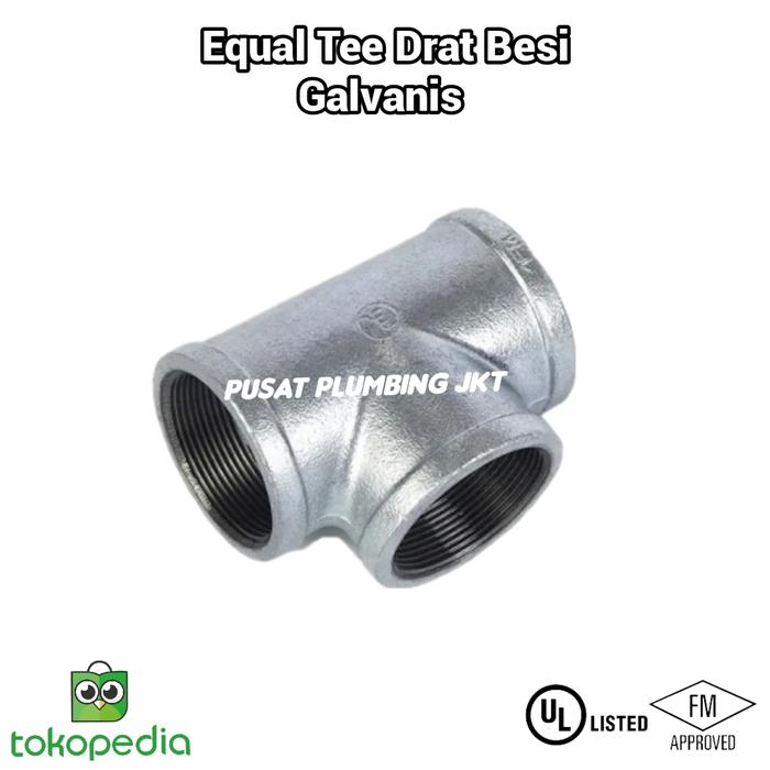 Jual Equal Tee drat besi galvanis 1/2" inch / Tee Drat / Tee Drat ...