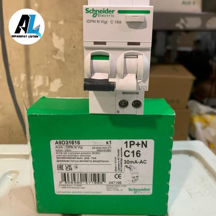 Jual SCHNEIDER RCBO IDPN VIGI 16A 30mA 1P+N C16 (A9D31616) - Jakarta ...
