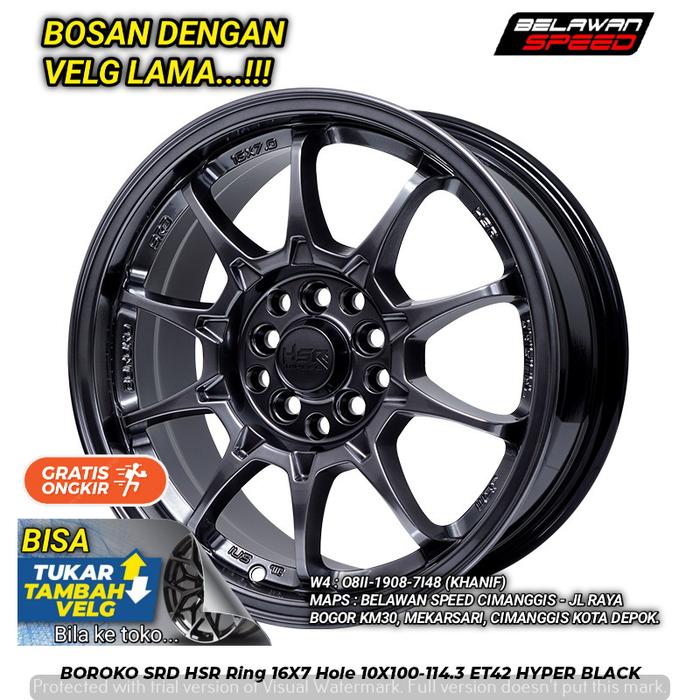 Jual VELG MOBIL RACING MODEL SPORTY RING 16 HSR BOROKO SRD R16 UNTUK ERTIGA XPANDER INNOVA VOXY ...