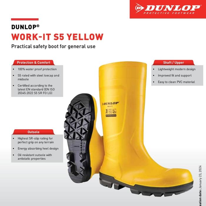 Jual Dunlop Safety Boot Proyek Kuning Sepatu Boots Berkualitas ...