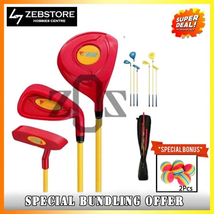 Jual Stick Golf Kids Junior Driver Putter Iron Plastik Set with Bag ...