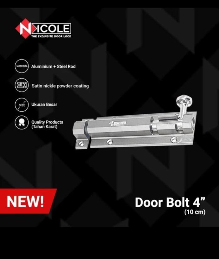 Jual GRENDEL SLOT BESAR PINTU BULAT SEGI 6 JUMBO DOOR BOLT SN NICOLE 4 ...