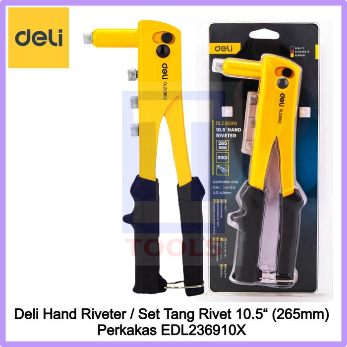 Jual Deli Hand Riveter _ Set Tang Rivet 10.5“ (265mm) Perkakas ...