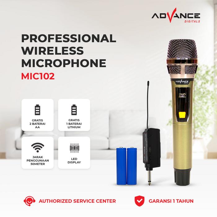 Promo Microphone Profesional Wireless Advance MIC-102 Garansi Resmi ...