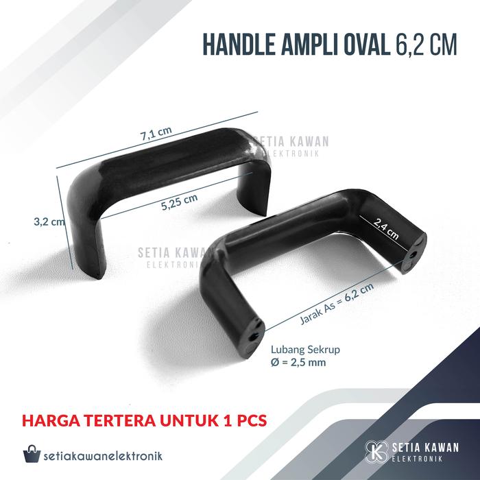 Jual Handle Ampli Oval 6,2 cm / Handel Amplifier / Power / Pegangan Tarikan Plastik Hitam Kokoh ...