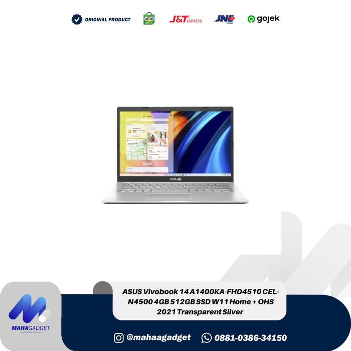 Jual ASUS Vivobook 14 A1400KA-FHD4510 CEL-N4500 4GB 512GB SSD W11 Home ...