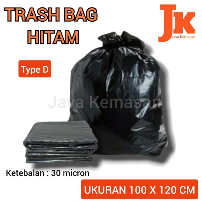 Jual PLASTIK SAMPAH HITAM D KANTONG KRESEK TRASH BAG SAMPAH WARNA HITAM 100X120 CM BESAR JUMBO ...