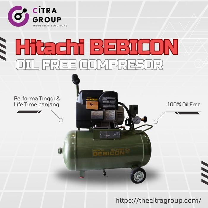 Jual HITACHI OILFREE BEBICON AIR COMPRESSOR 0.4LE-8S5A (220V/1PH/50HZ ...