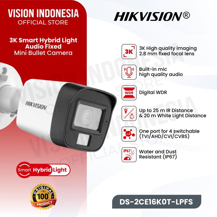 Jual CAMERA HIKVISION DS-2CE16K0T-LPFS 5MP DUAL LIGHT COLORVU + AUDIO MIC - Jakarta Utara ...