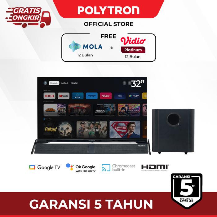 Promo POLYTRON Smart Cinemax Google TV 32 inch PLD 32BG9058 Cicil 0% 3x ...