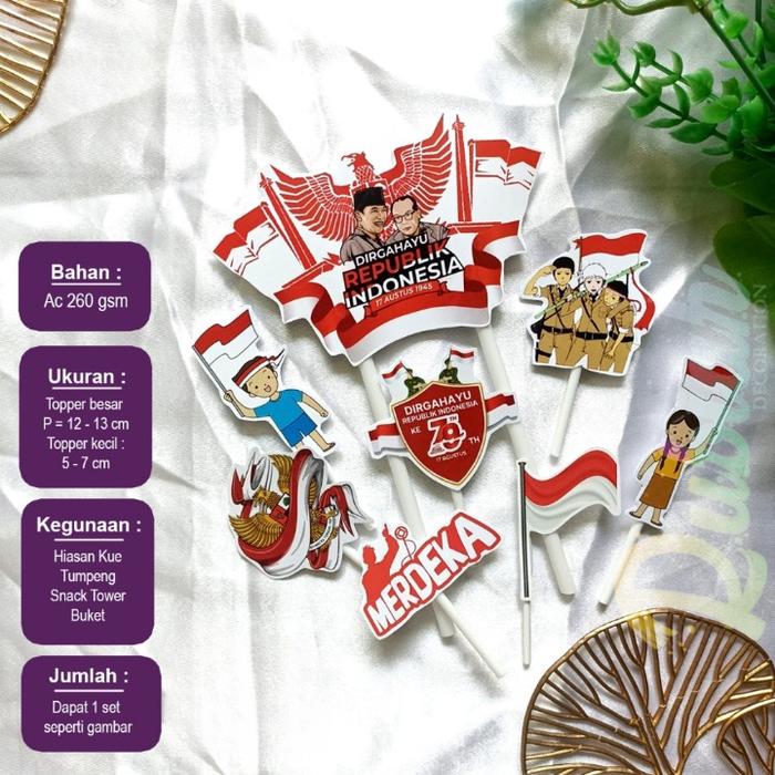 Jual Topper cake karakter Merdeka part 2 Hiasan Kue Toper Tumpeng Hari ...