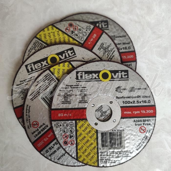 Jual Cutting disc FLEXOVIT 4inch / Batu gerinda Flexovit 100×2.5mm 4 ...