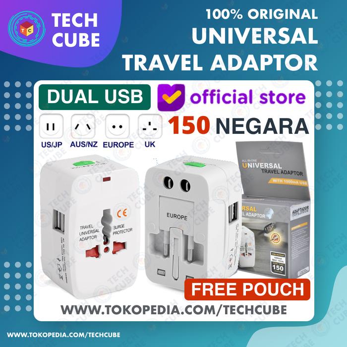 Jual Universal Travel Adaptor USB Charger Adapter Colokan Stop Kontak ...
