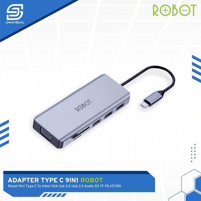 Jual Robot Type C HUB Adapter Multiport 9in1 USB HT390 Multi function - Kota Denpasar ...