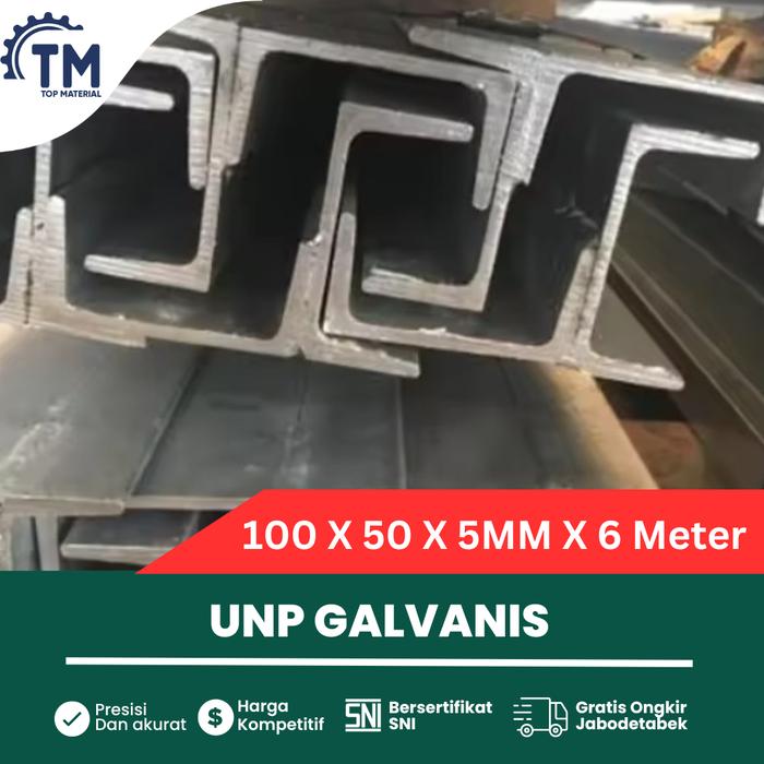 Jual Besi UNP Galvanis 100 x 50 tebal 5mm Panjang 6 Meter SNI ...