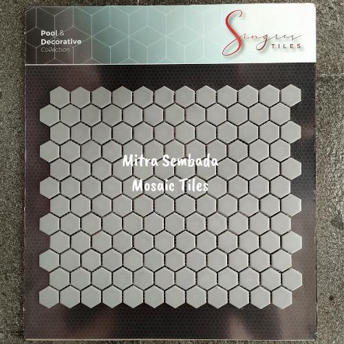 Jual Mosaic Interior Dinding Kamar Mandi Mosaic Mini Hexagonnal Cincrete Matt - Mosaic Singres ...
