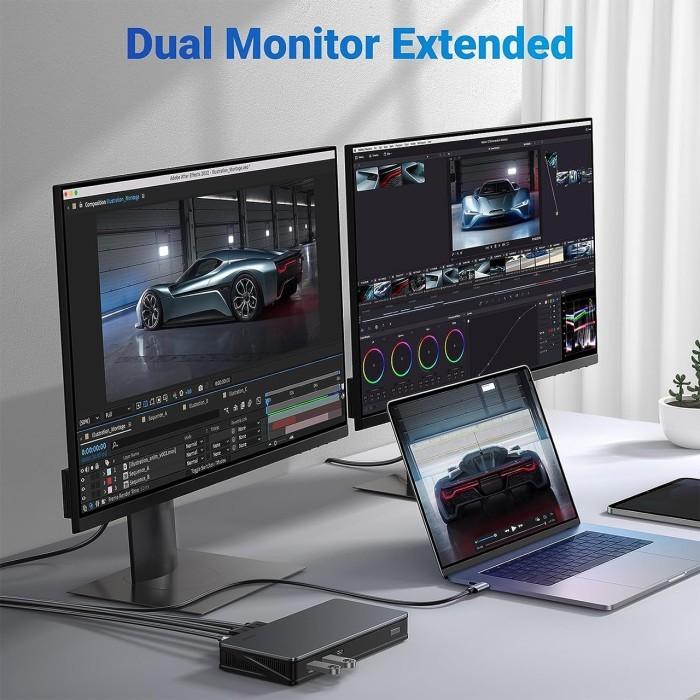 Jual HUB MACBOOK LAPTOP 2 MONITORS EXTEND DOCKING STATION USB HUB USB ...