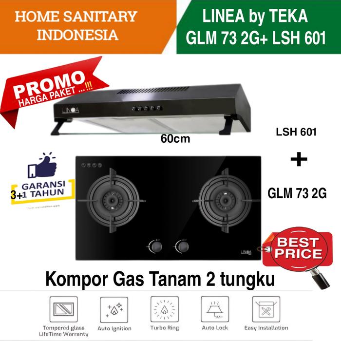 Jual Paket LINEA by TEKA GLM 73 2G Kompor Gas Tanam 2 Tungku 73cm ...