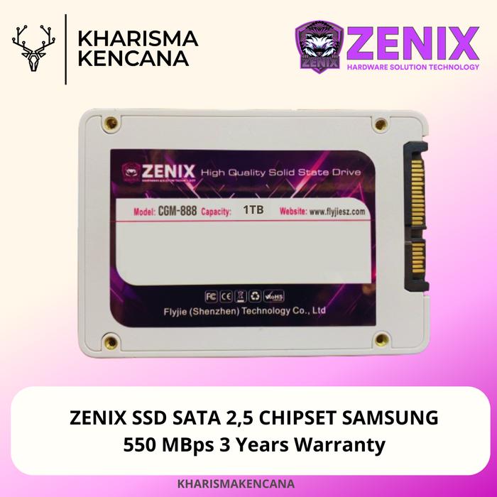 Jual ZENIX SSD SATA 2,5 CHIPSET SAMSUNG 550 MBps 3 Years Warranty - 1TB ...