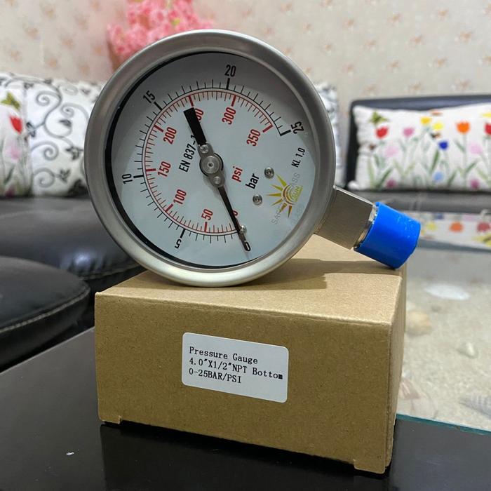 Jual Pressure Gauge; Analog Pressure Gauge 6; 10; 25; Bar Manometer ...