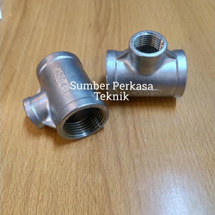 Jual Vlok Tee / Reducer Tee SS304 Drat 3/4 x 1/2 inch - Jakarta Barat ...