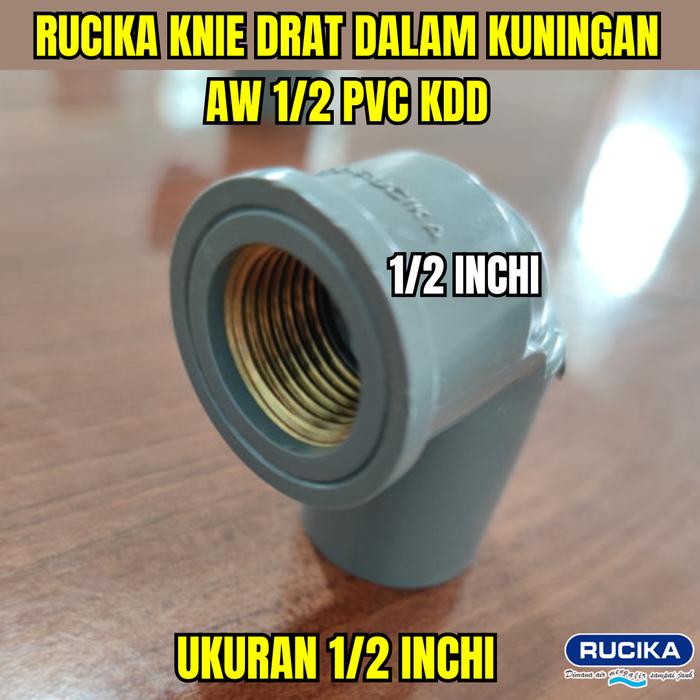 Jual Keni Penyambung KDD Kuningan Drat Dalam Pipa PVC KNIE AW Ukuran 1/ ...