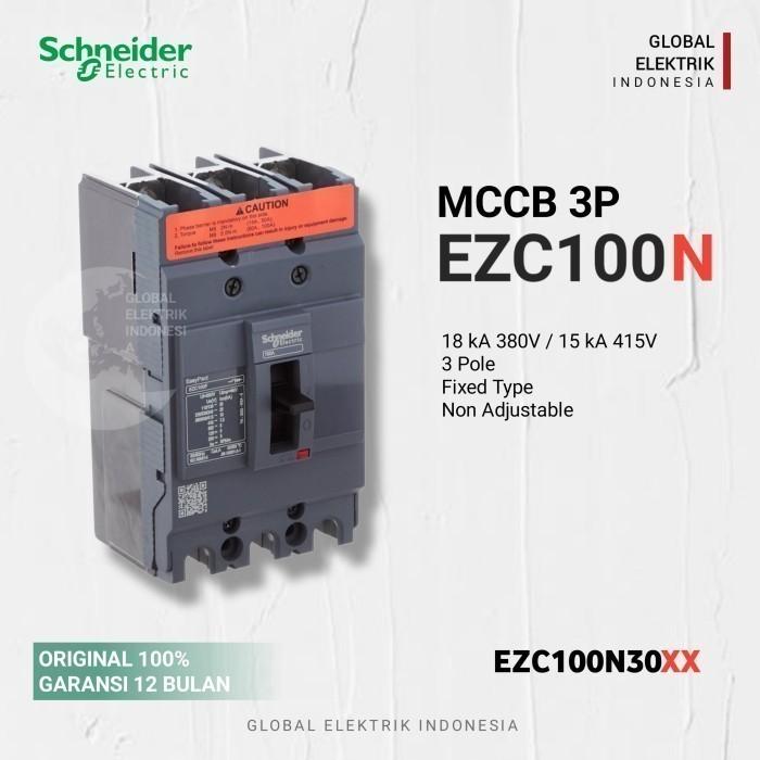 Jual MCCB 3P 80A 18KA EZC100N Breaker EasyPact 3 Phase SCHNEIDER EZC100N3080 - Jakarta Barat ...