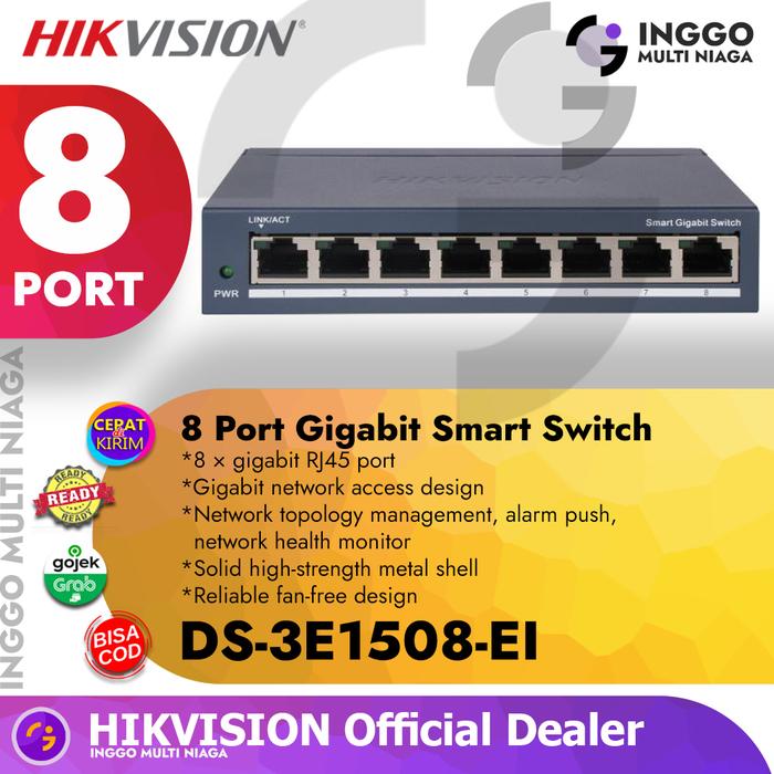 Jual HIKVISION DS-3E1508-EI 8 PORT Gigabit Smart Switch / Internet ...