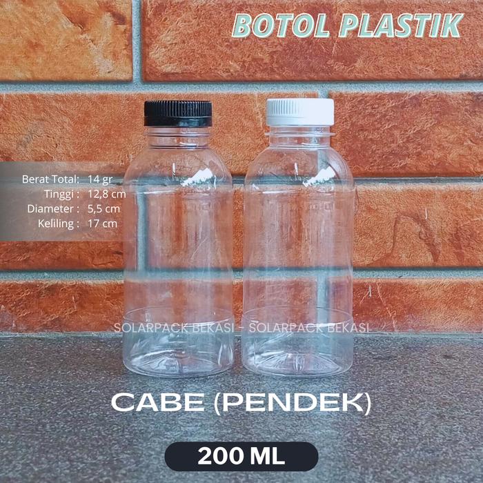 Jual Botol plastik PET 200ml cabe minuman jus susu kopi tutup SN - WIB ...
