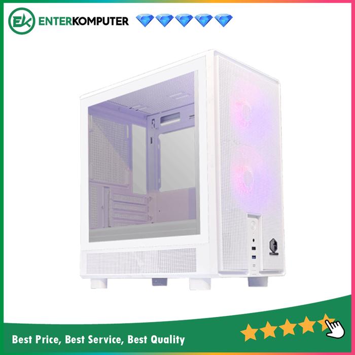 Jual Casing CUBE GAMING TUNE WHITE - mATX Gaming Case - All White Inside - Mesh Front Panel ...
