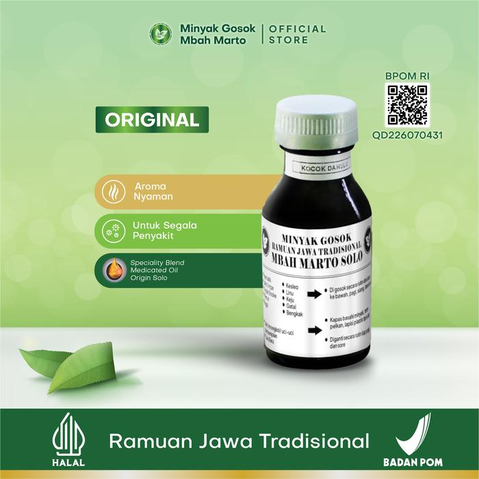 Jual Minyak Gosok Mbah Marto Solo Original ASLI 100% 60ml Medicated Oil ...