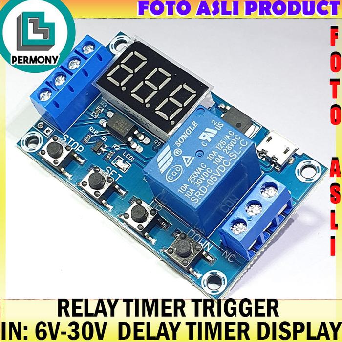 Jual Relay Timer Display DC 6V~30V Module Switch Control - USB_Micro ...
