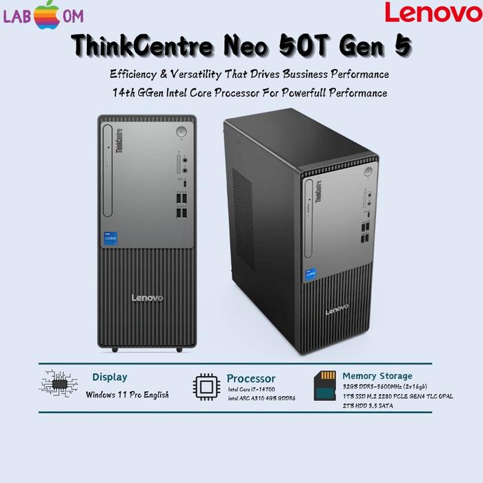 Jual LENOVO THINKCENTRE NEO 50T GEN 5 I7-14700 32GB RAM 1TB SSD 2TB HDD ...