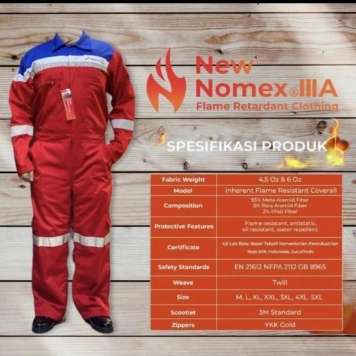 Jual Wearpack Coverall Pertamina Anti Api Nomex lllA Original - Merah ...